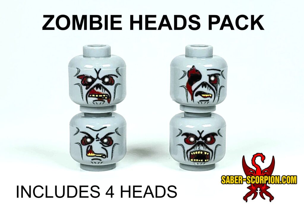 PRINTED Heads: Zombie Pack – Saber-Scorpion's Lair – Custom Brick ...
